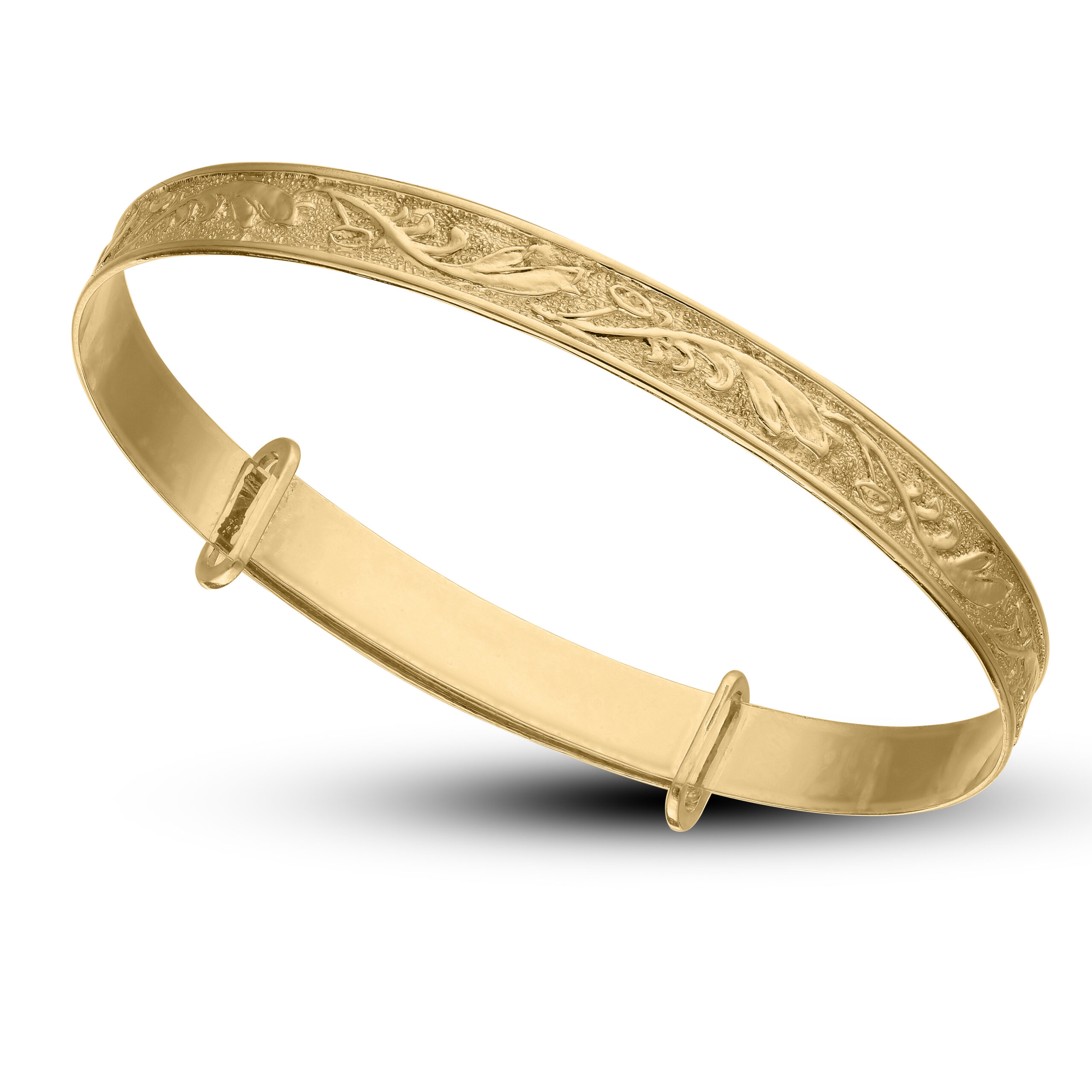 9 carat Gold Leaf Embossed Baby Bangle