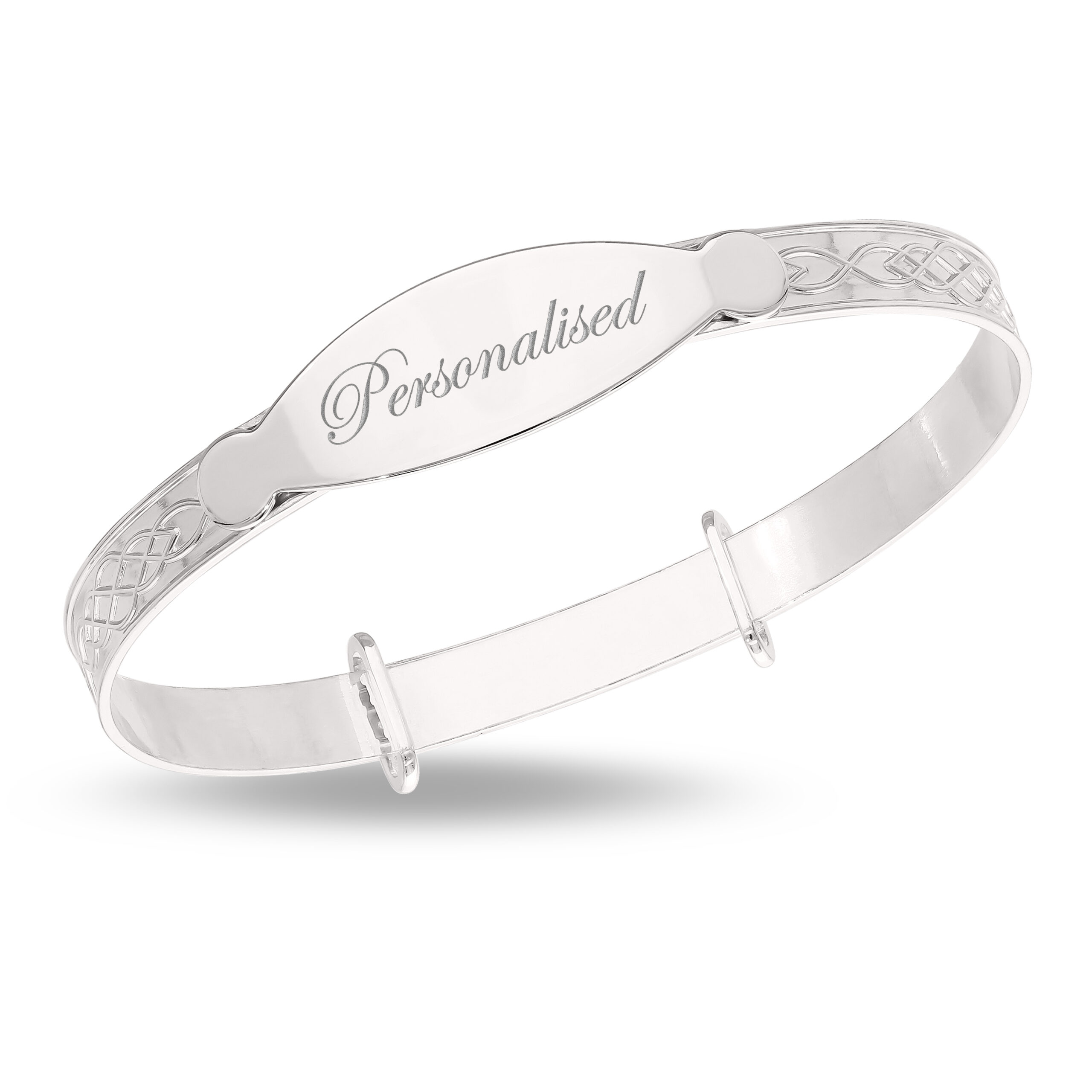 Personalised Celtic Silver Baby Bangle ( 0-1 Years Old )